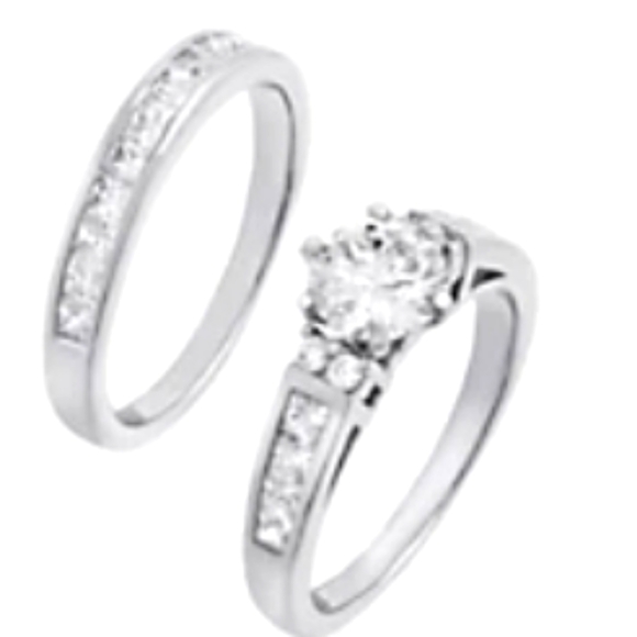 Diamonique | Jewelry | Qvc Diamonique Wedding Set | Poshmark